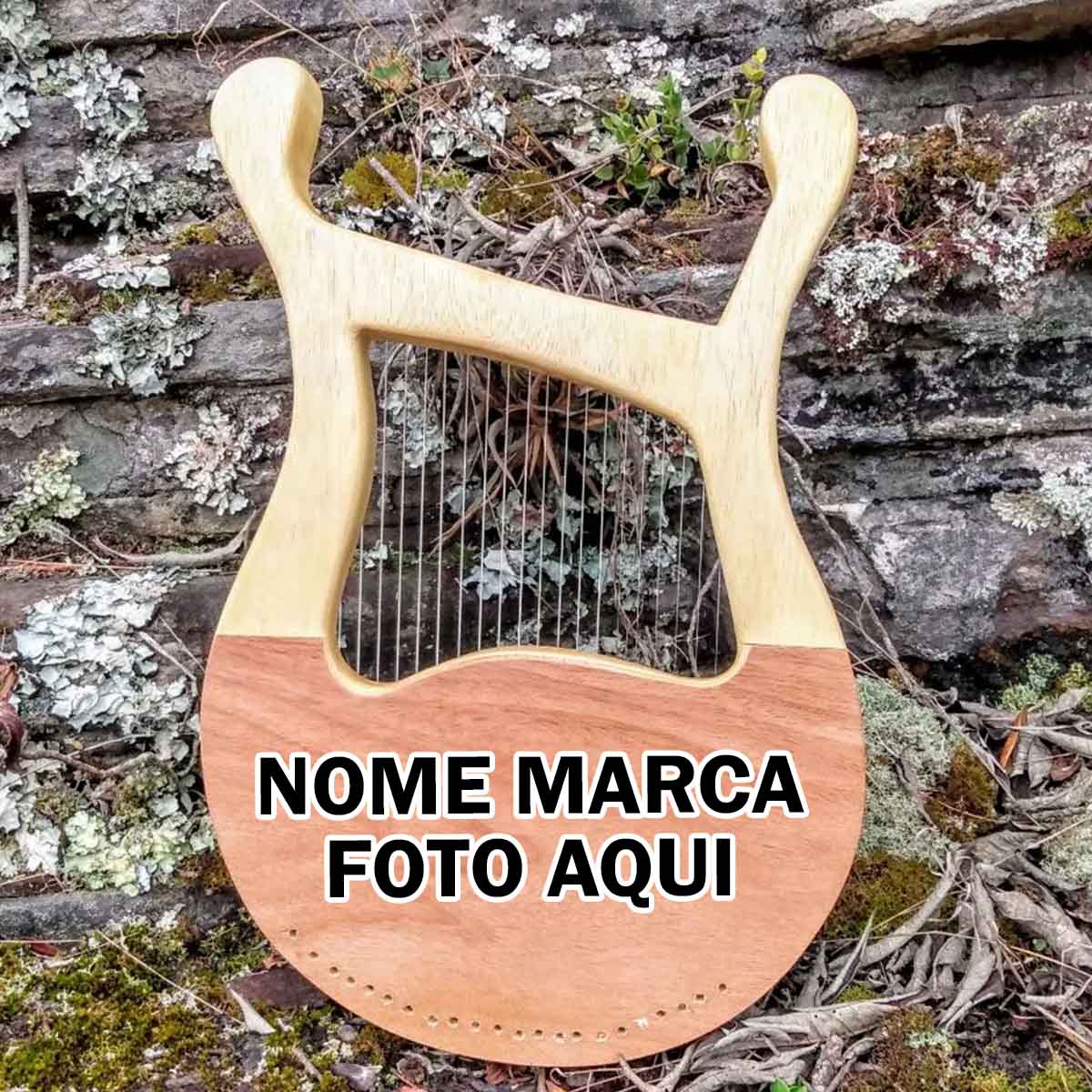 Lira Antiga 22 Cordas - Harpa Clássica Natural Personalizado com nome ...